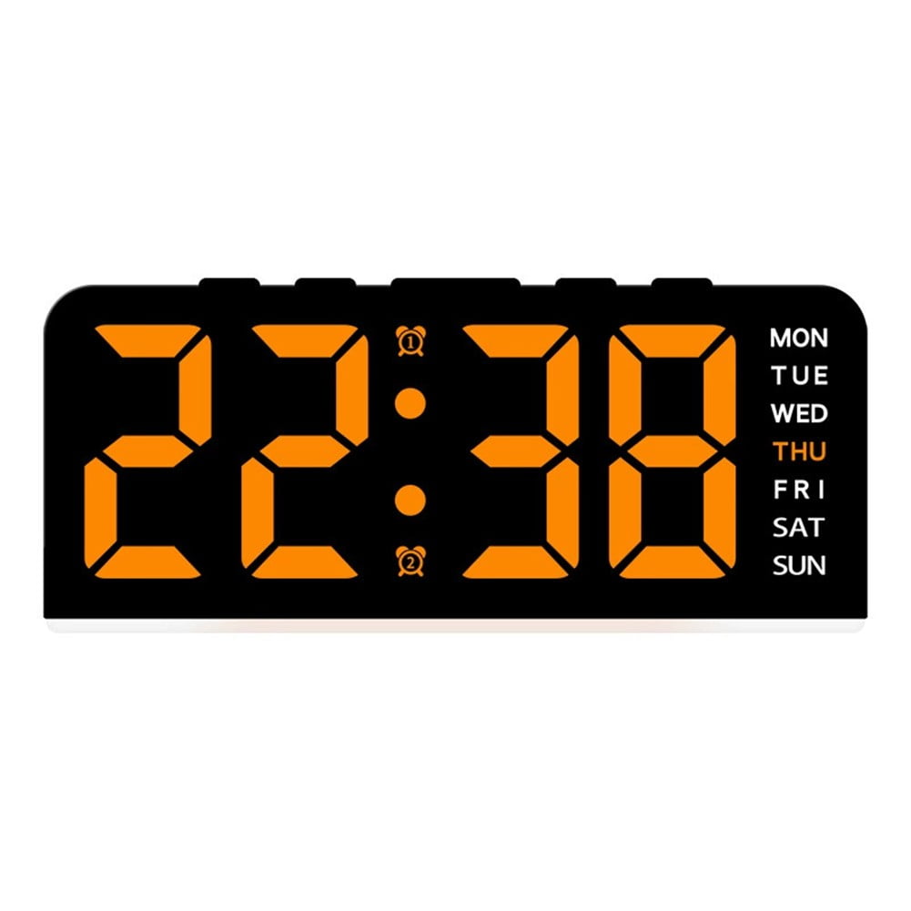 Digital Wall Clock with Atmosphere Light Color Changing Temperature ...