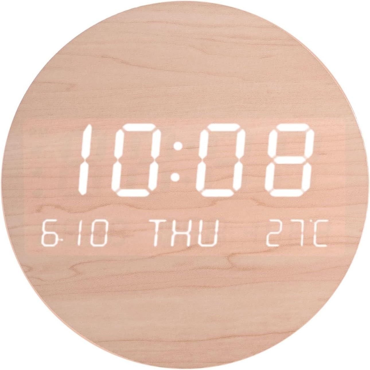 Digital Wall Clock with Temperature Date Time Display Battery - Walmart.com