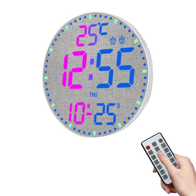 Digital Wall Clocks, Digital Clock Adjustable Brightness Large LED ...
