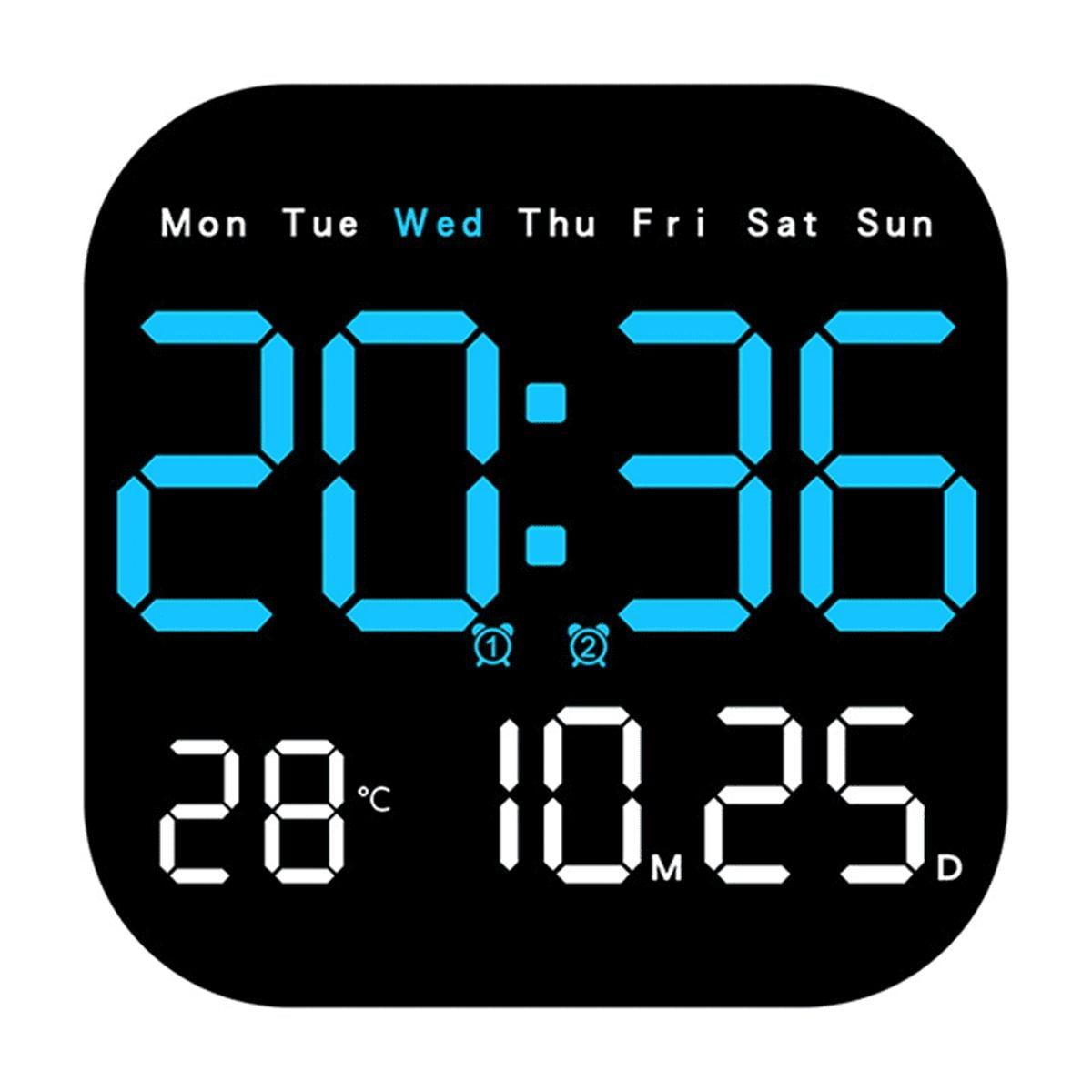 Digital Wall Clocks Temperature Date Week Dispaly Electronic Table ...