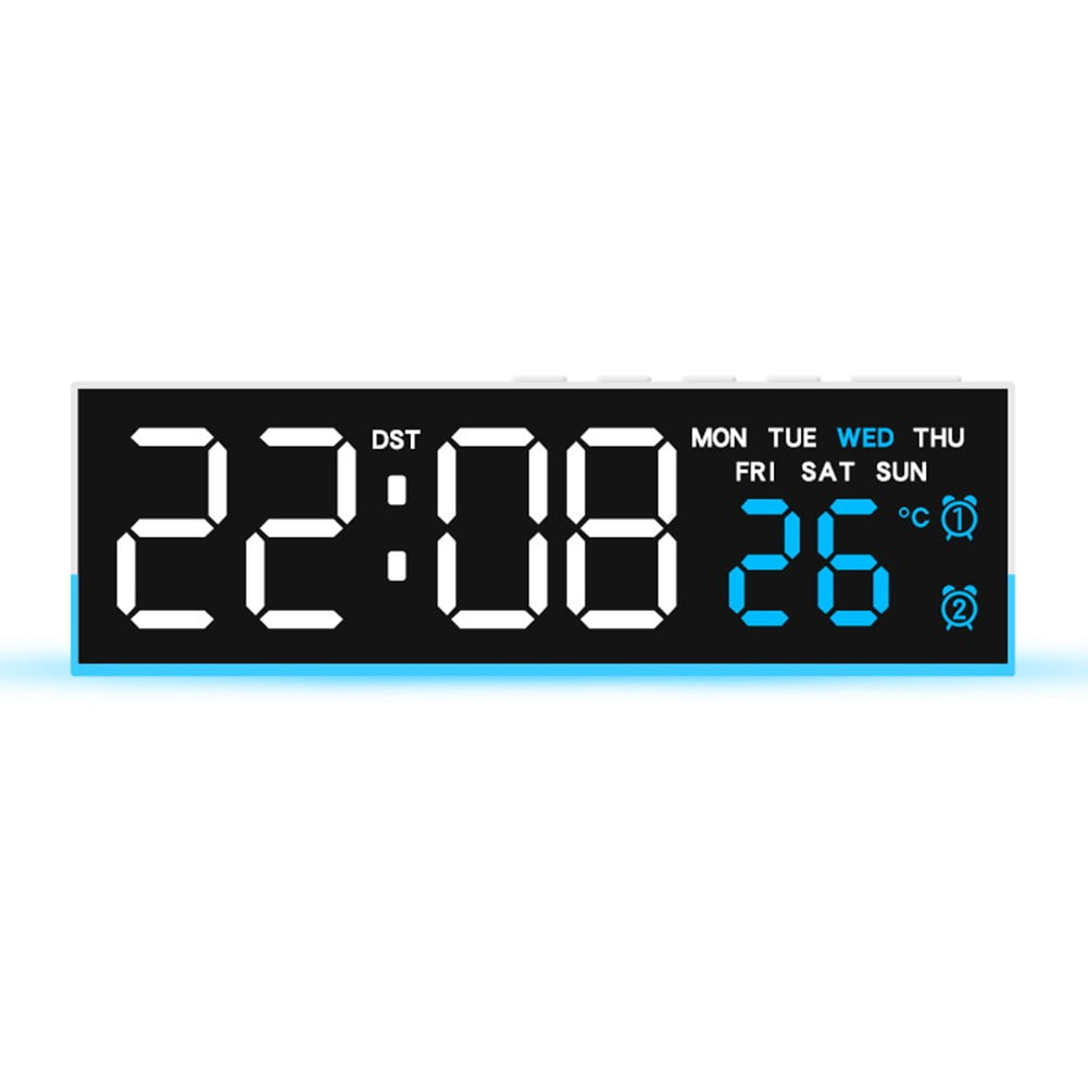Digital Wall Mount Clock with Countdown Timer,Ambient Light Temperature ...