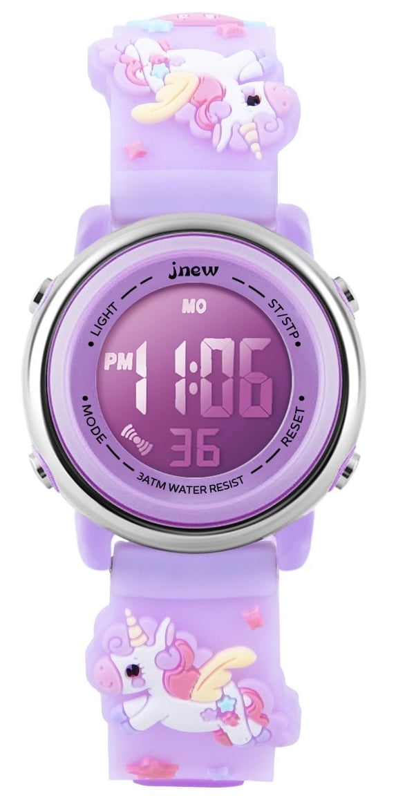 Kids Digital Watch, 30M Water Resistant, Cute Cartoon Design, 7 Color ...