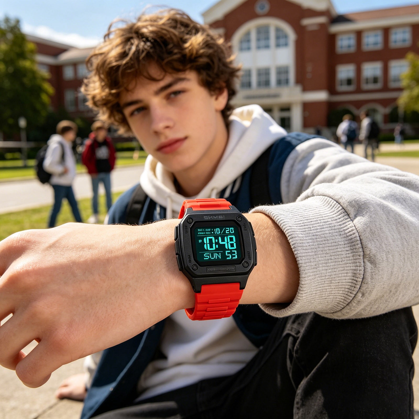 Digital Watch Large Display Waterproof Luminous Alarm Stopwatch Outdoor ...