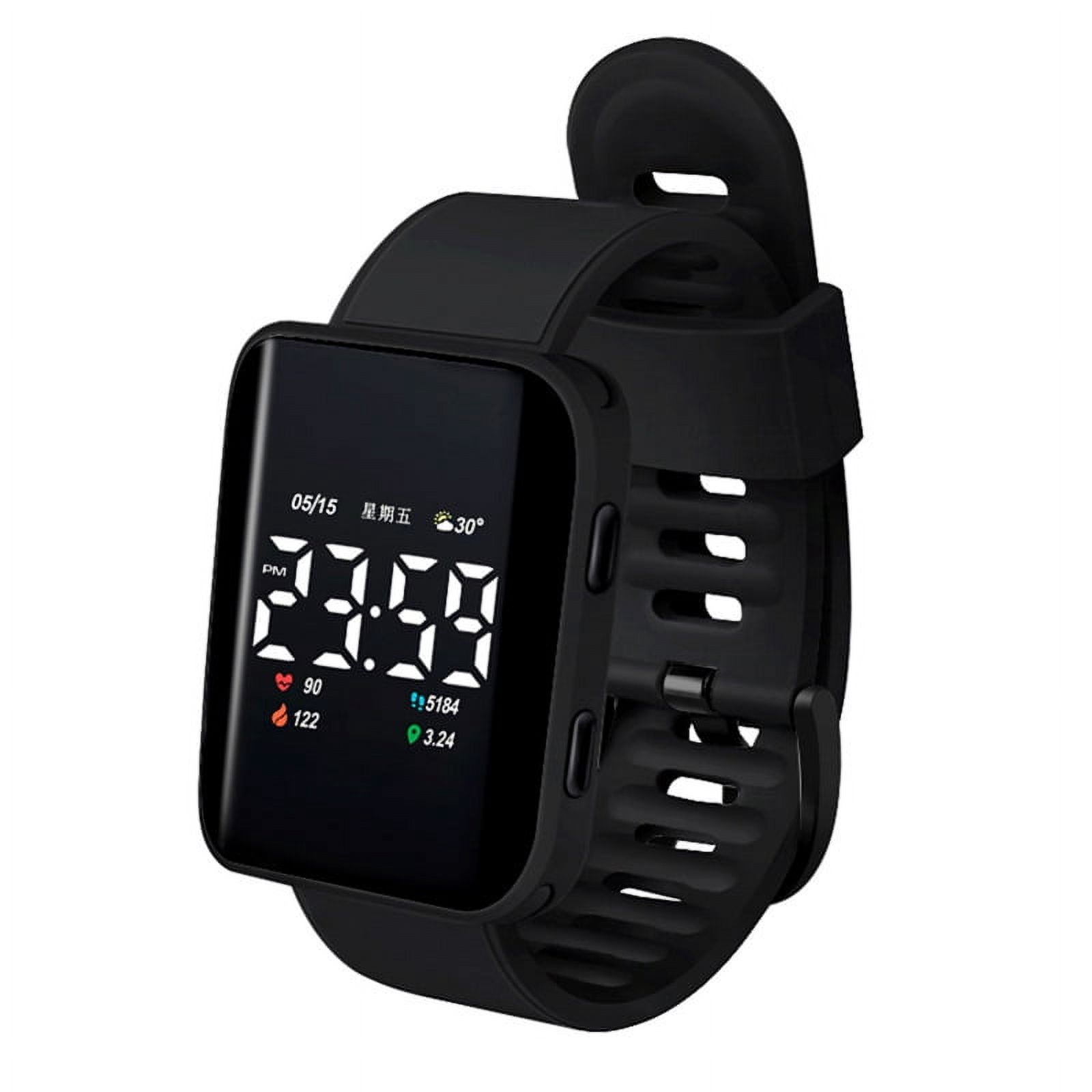 Digital Watch Long Lifespan Professional Trendy Block Design Waterproof ...