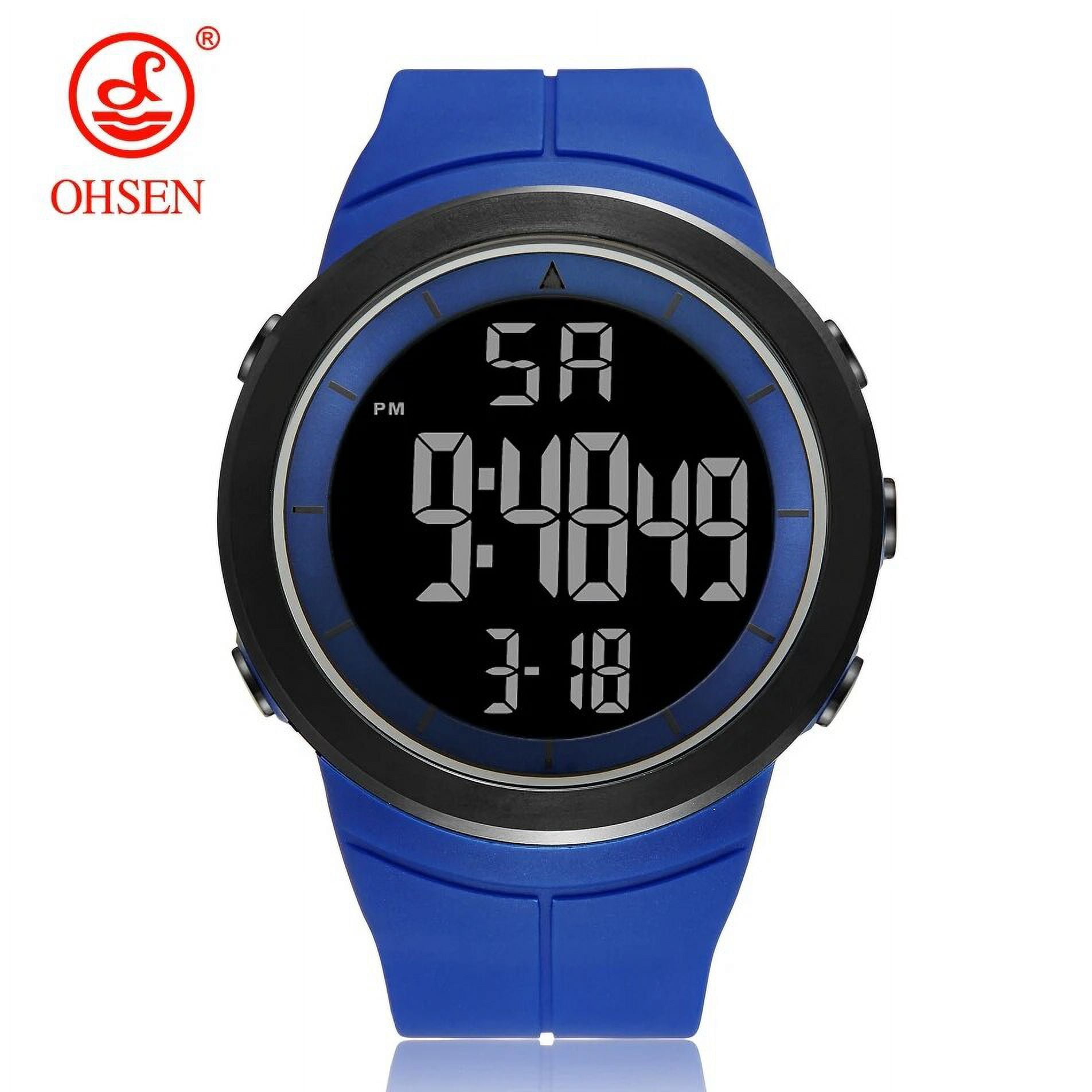 Digital Watches for Men Black 50M Diving Tactical Wristwatch Big Dial ...