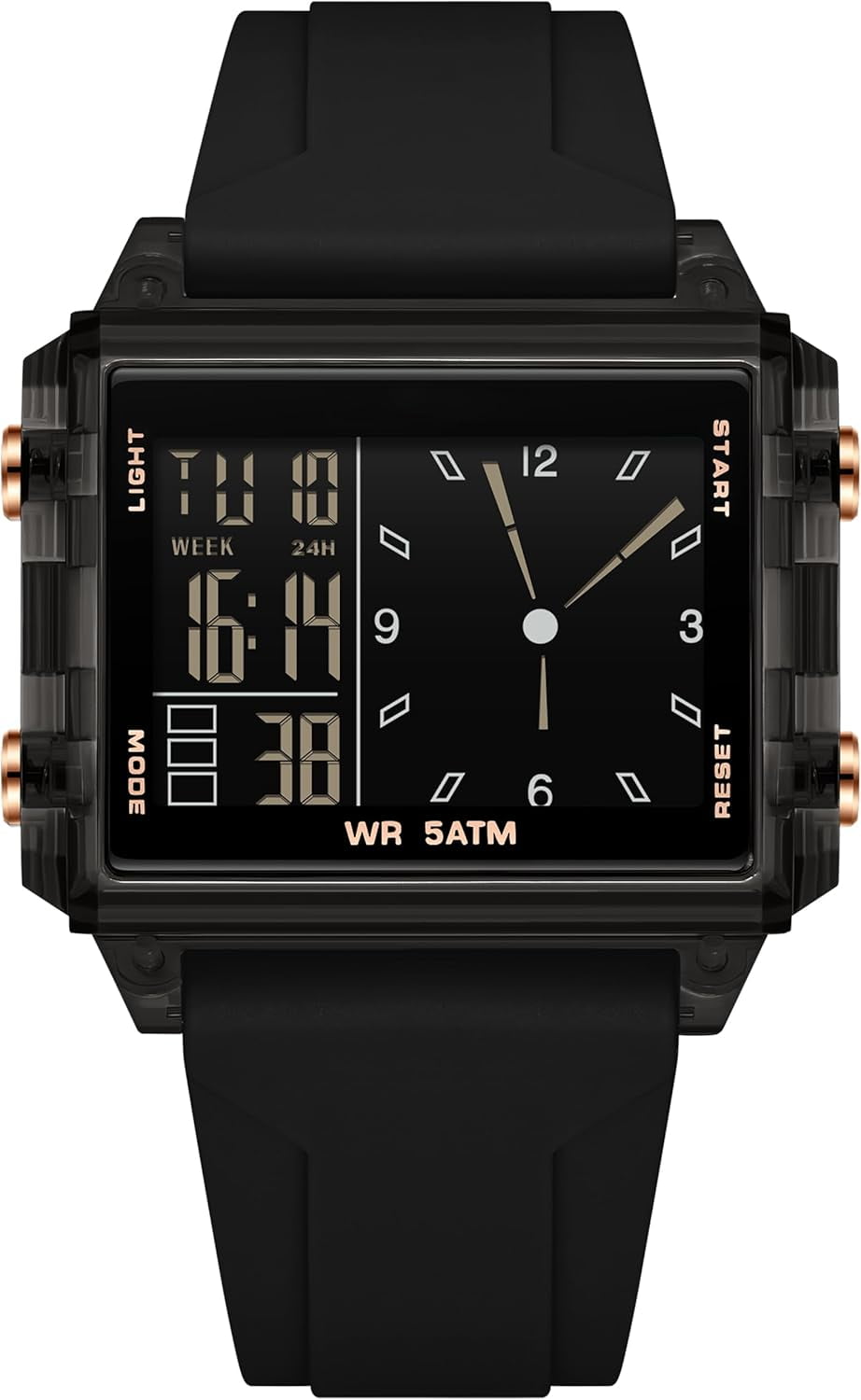 Digital Watches for Men Women Waterproof Unique Rectangle Watch ...