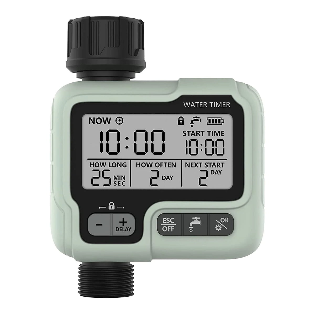 Digital Water Timer, Sprinkler Timer Programmable With Rain Delay ...