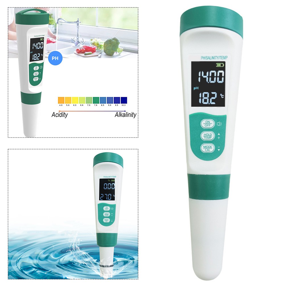 Digital Water quality Meter for Pool Salt Water Water, Salinity,PH,Temp ...