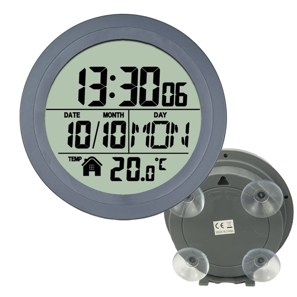 Digital Waterproof Clock Timer with Alarm - Ideal for Bathroom, Shower ...