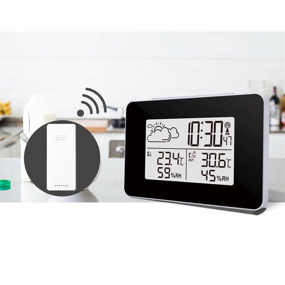 Digital Weather Station Clock Indoor Thermometer Hygrometer, Alarm ...