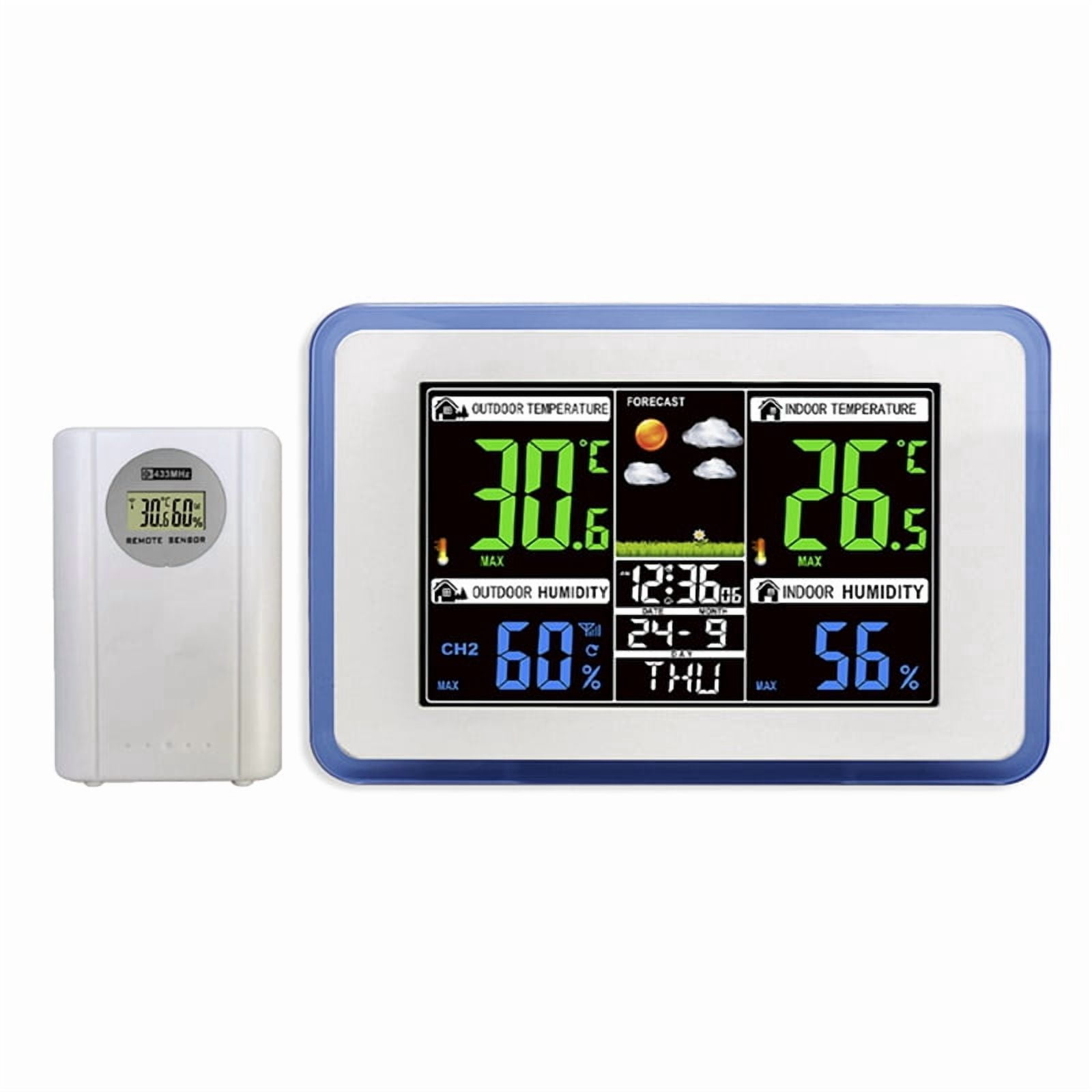 Digital Weather Station Clock Weather Forecast Indoor Outdoor ...