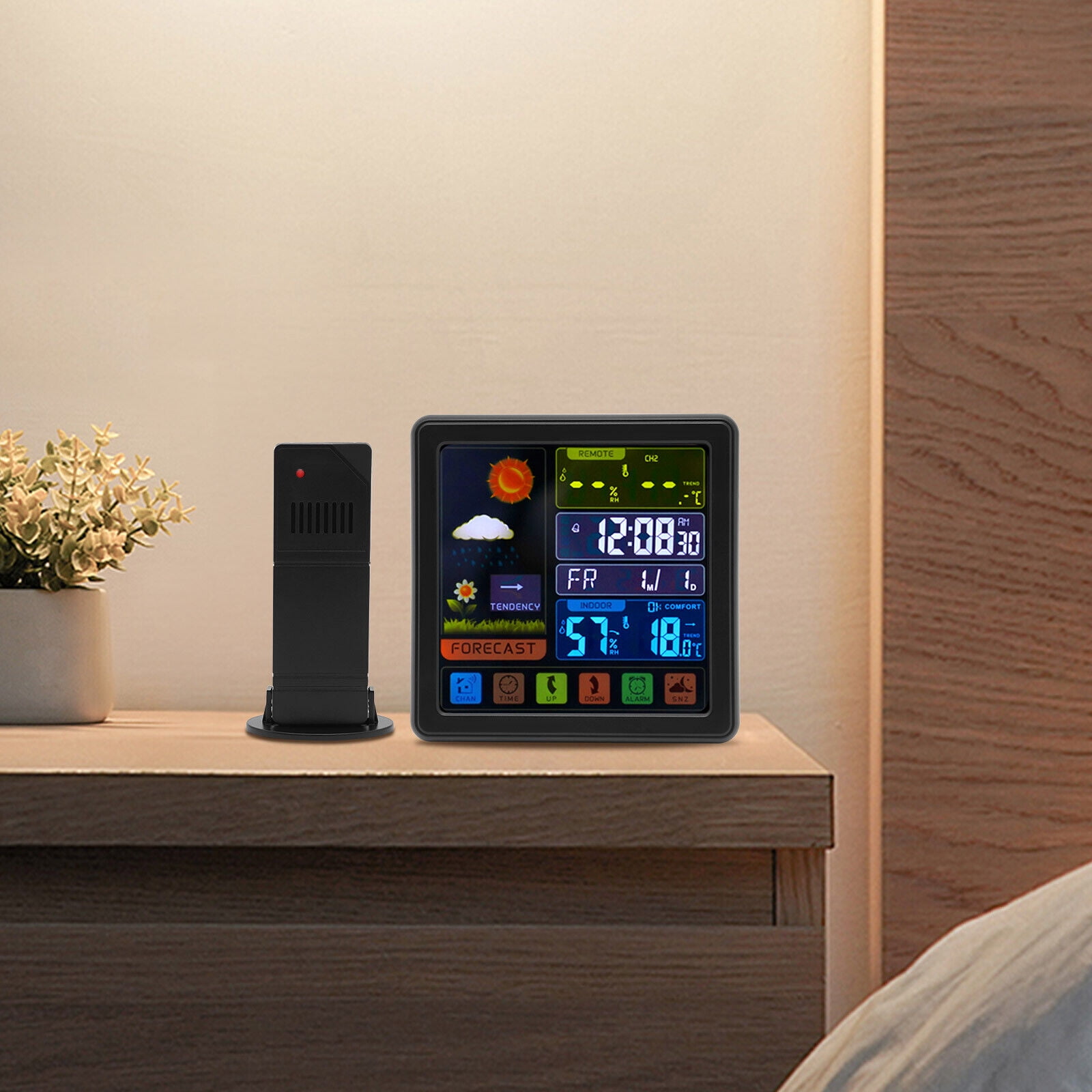 Digital Weather Station Indoor Outdoor Wireless Temperature Humidity ...