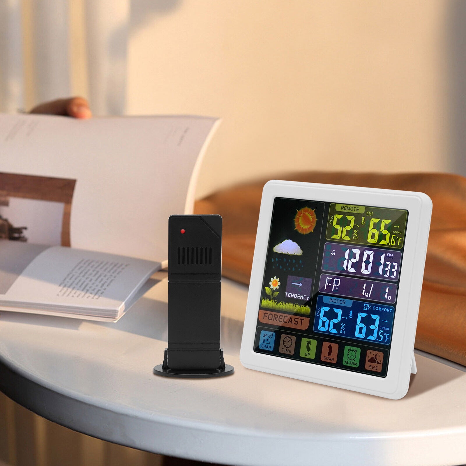 Digital Weather Station Indoor Outdoor Wireless Temperature Humidity ...