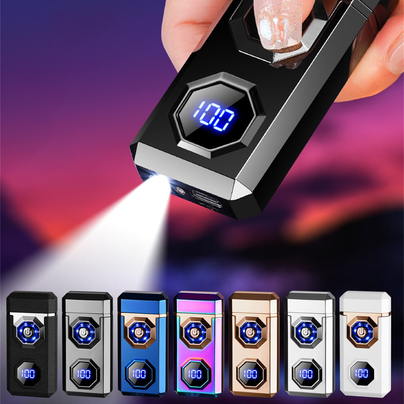 Digital Windproof Lighter,High-Power Usb,Led Display,Durable Stainless ...