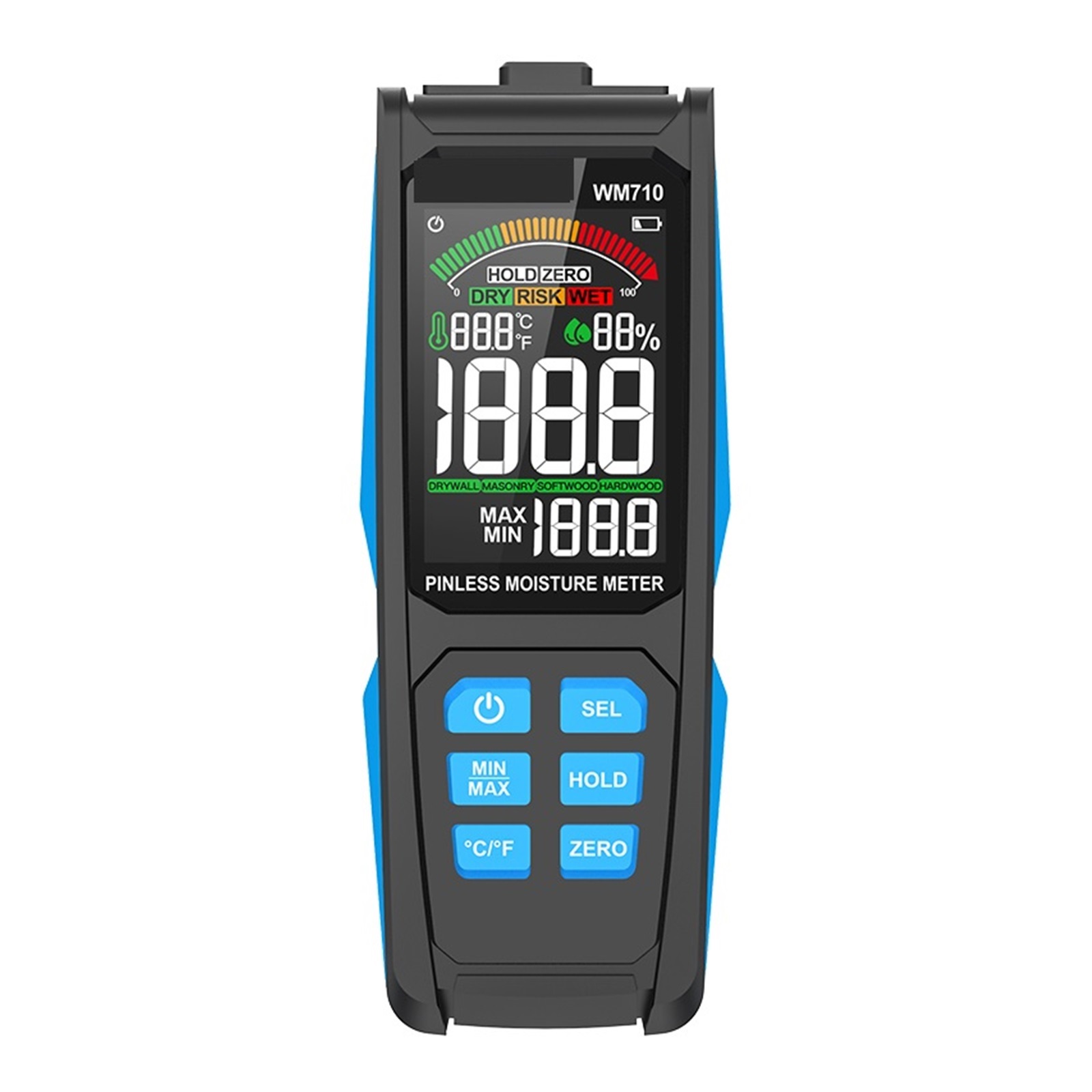 Digital Wood Moisture Meter Non-destructive Inductive Hygrometer Analog ...