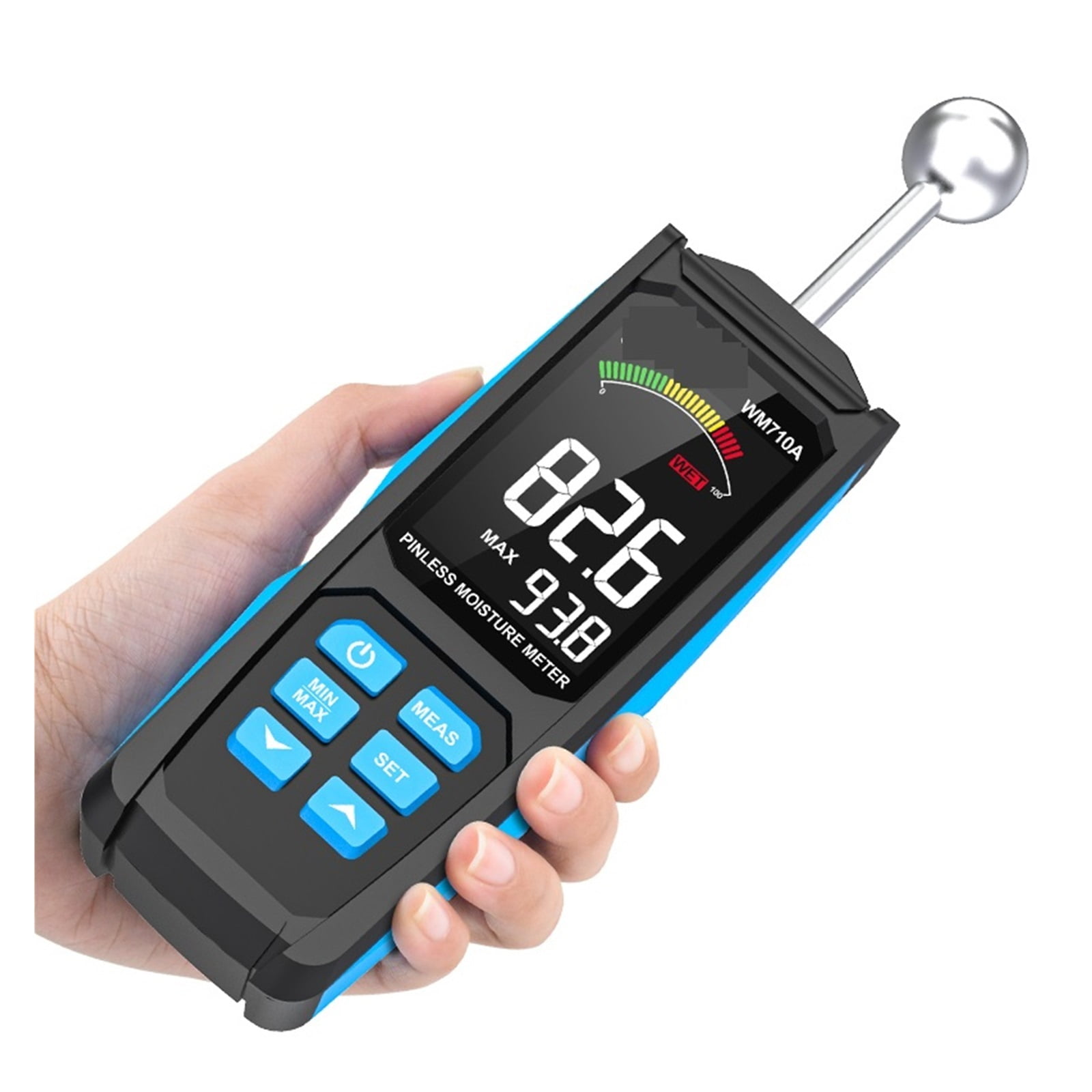 Digital Wood Moisture Meter Non-destructive Record Humidity Spherical ...