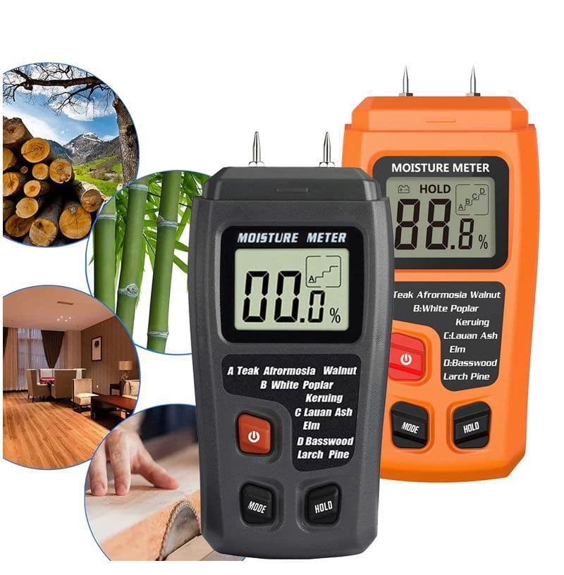 Digital Wood Moisture Meter, Pin-Type Firewood Humidity Water Leak ...