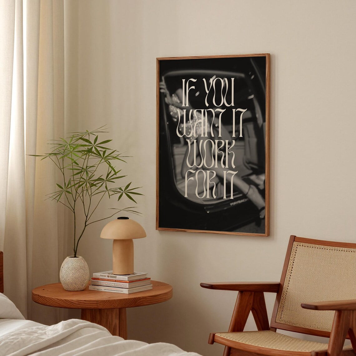 Digital, Work For It Art Print, Art, Trendy Home Decor, Black And White ...