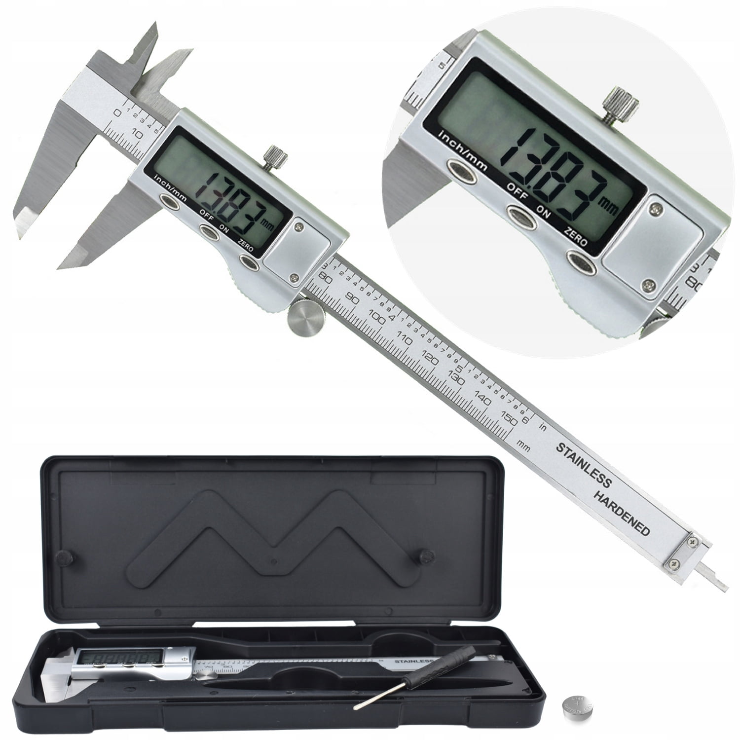 Digital display vernier caliper 0-150mm household stainless steel ...