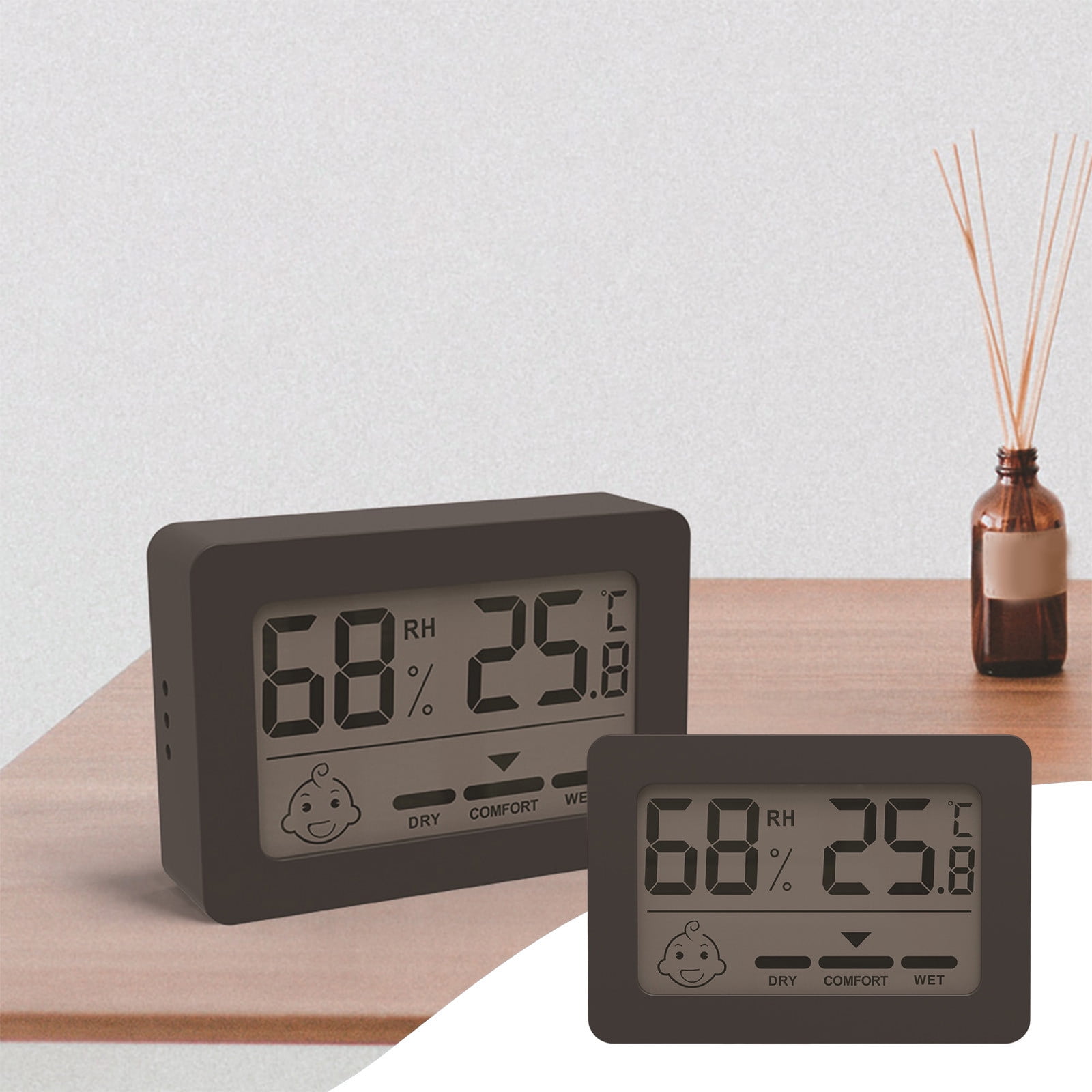 Digital for Room LCD Indoor Temperature Humidity Monitor with Smile ...