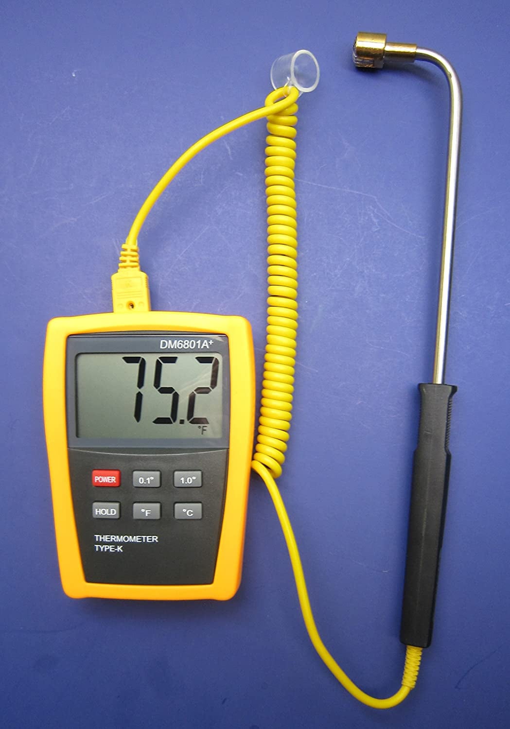 Digital k-Type Thermocouple Thermometer with Angled High Temperature ...