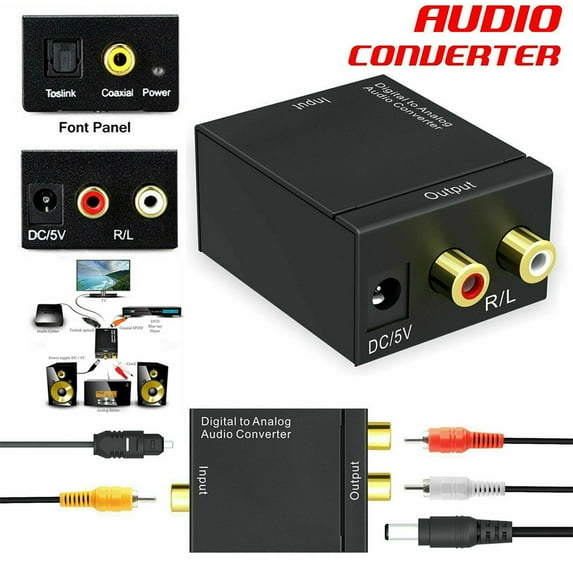 Digital to Analog Audio Converter, Digital Coaxial and Optical to ...