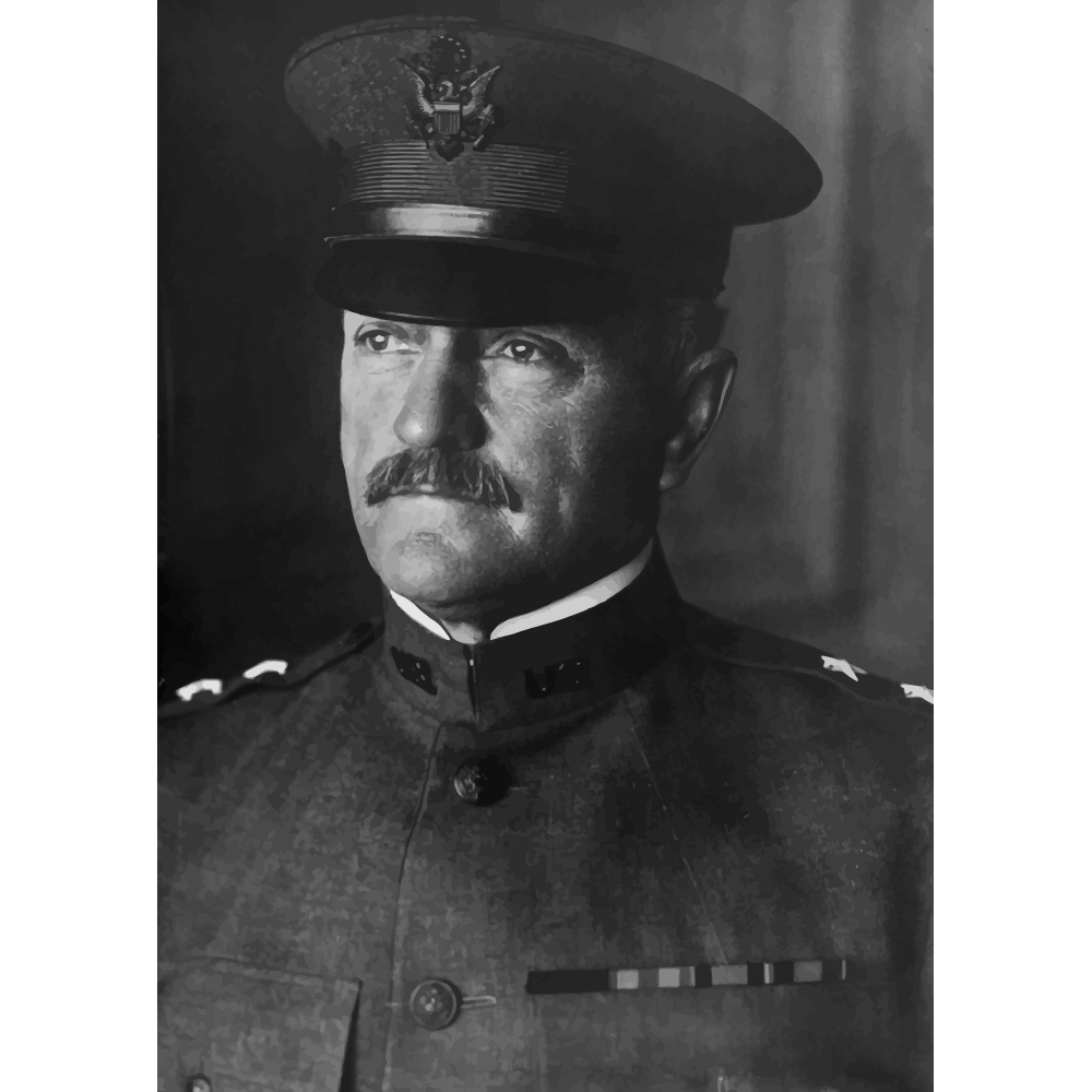Digitally restored vector portrait of Major General John Pershing ...