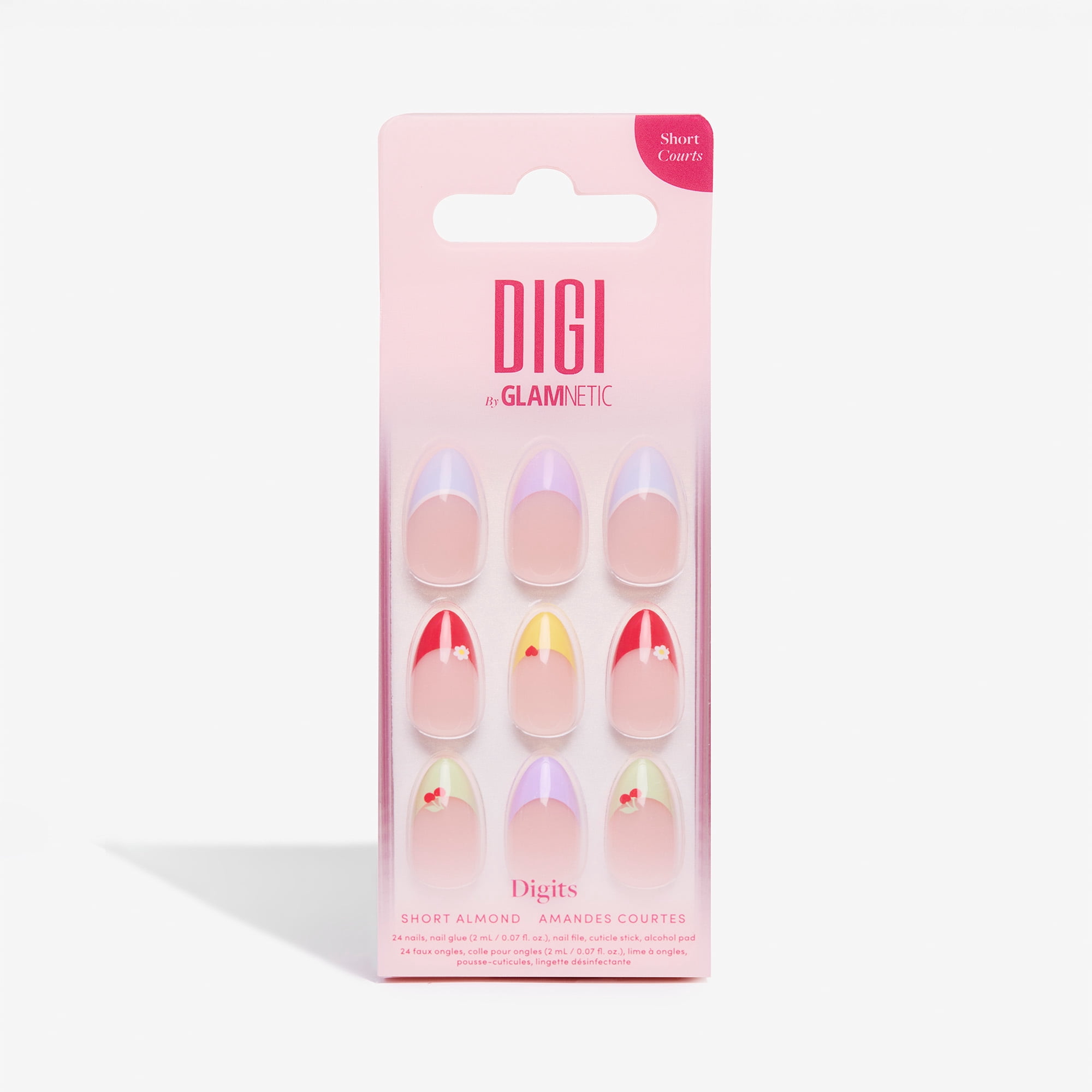 DIGI by Glamnetic Short Almond Artificial Press-on Nails, Digits, 24 ...