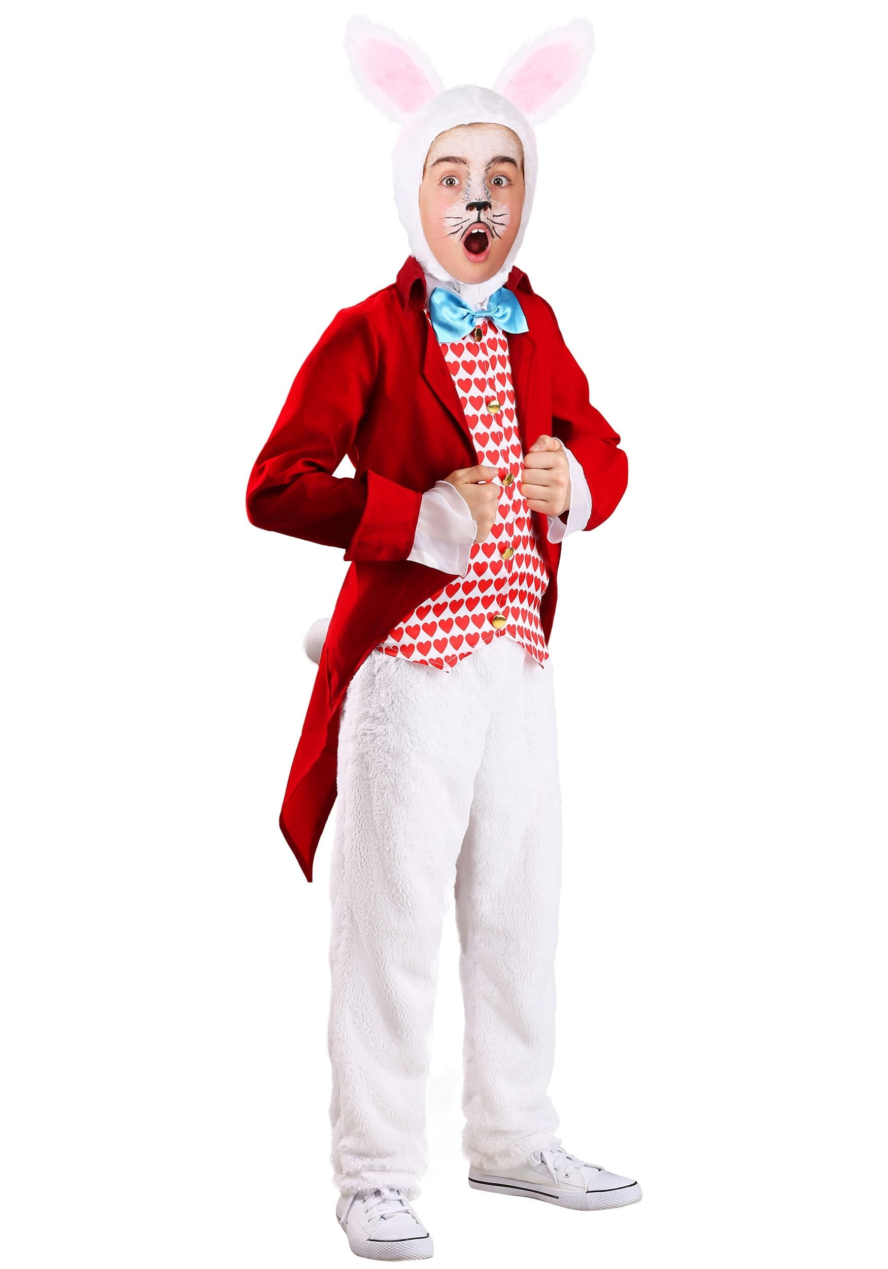 Kids Dignified White Rabbit Halloween Bunny Tuxedo Play Suit Costume ...