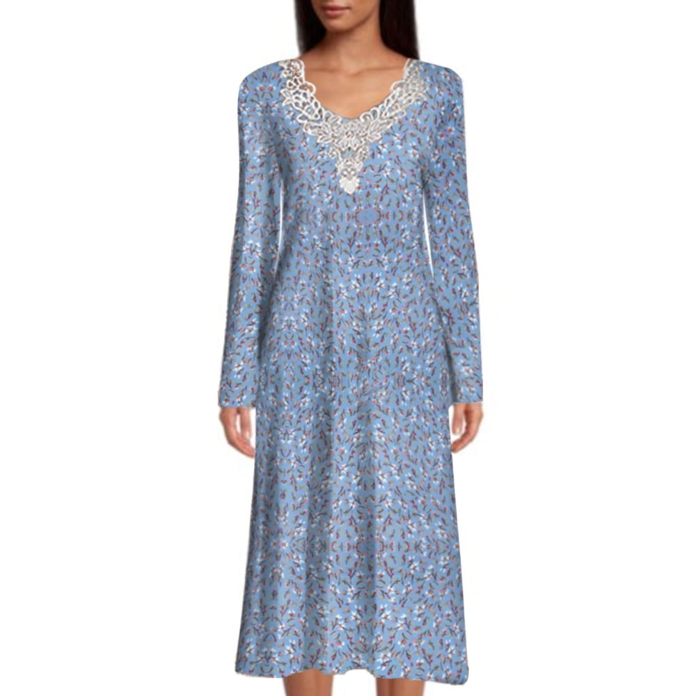 Dignity Pajamas Open Back Nightgown Women Long Sleeve-Bedridden-Floral ...