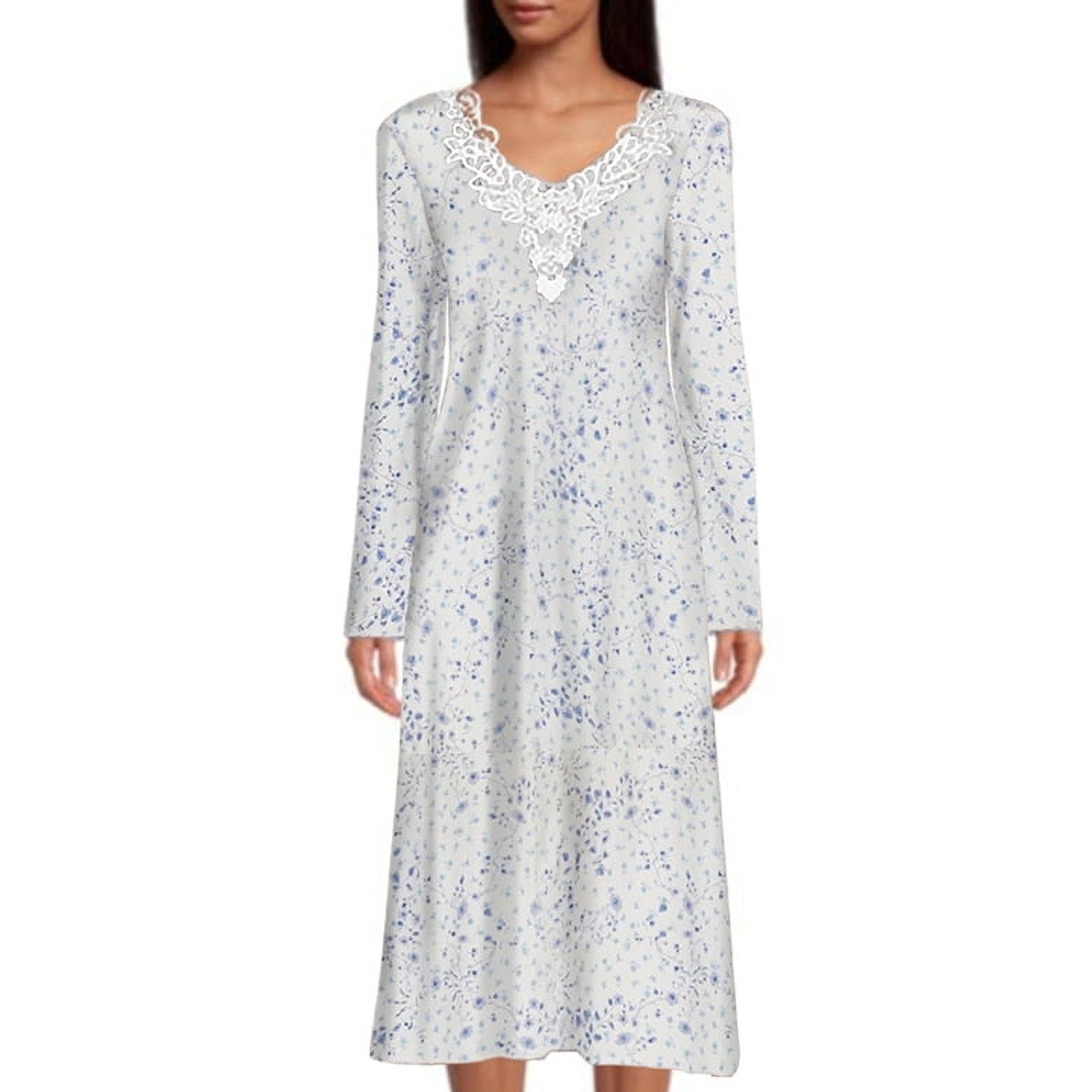 Dignity Pajamas Open Back Nightgown Women Long Sleeve-Bedridden-Floral ...