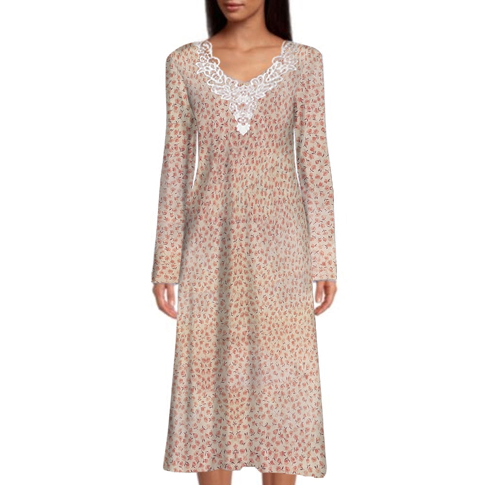 Dignity Pajamas Open Back Nightgown Women Long Sleeve-Bedridden-Floral ...