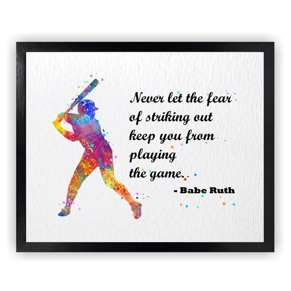 Dignovel Studios 13X19 Unframed Baseball Practice Never Let the Fear of ...