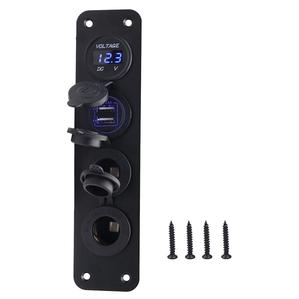Digtal Voltmeter USB Charging Port Socket Splitter Power Outlet with ...