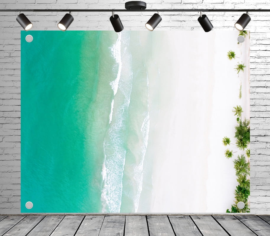 Diha 10x8ft Tropical Beach Backdrop – White Sand and Turquoise Ocean ...
