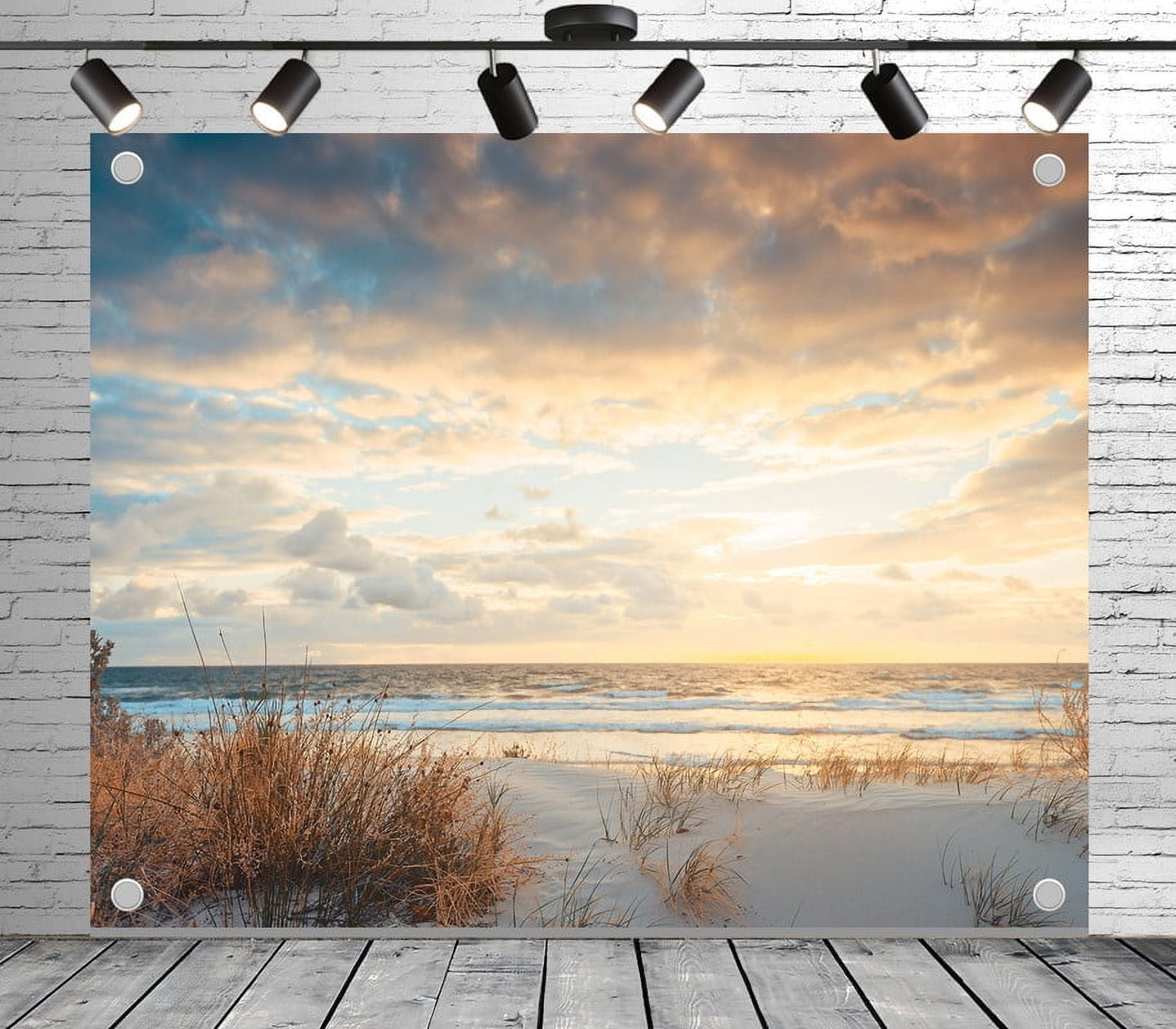Diha 12x10ft Beach Dune Sunset Backdrop – Sandy Shore, Dry Grass, Ocean ...