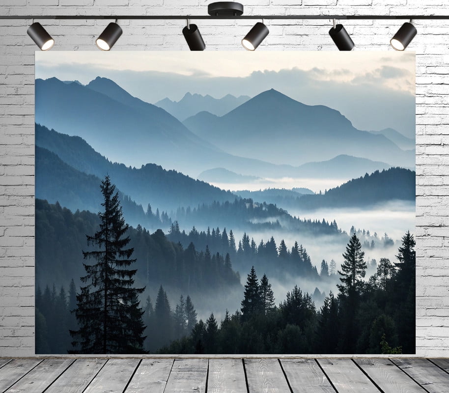 Diha 12x8ft Natural Forest Backdrop, Mountains Forest Mist Sky ...