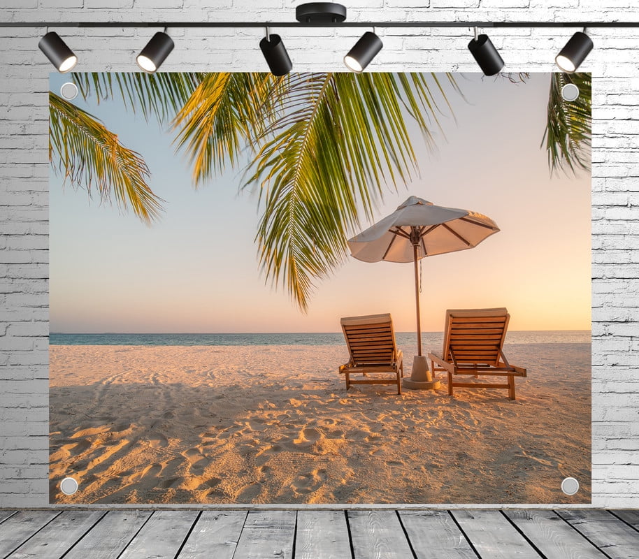 Diha 5x4ft Tropical Palm Leaf Backdrop – Beach Shore Fabric Background ...