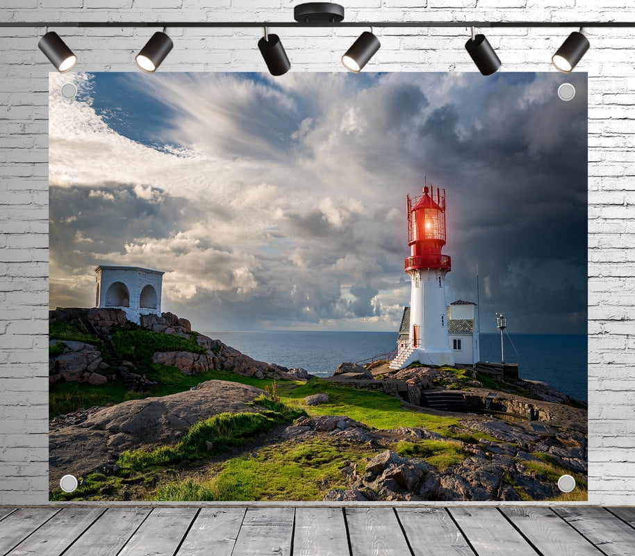 Diha 7x5ft Lighthouse Backdrop – Norway’s Southernmost Beacon, Coastal ...