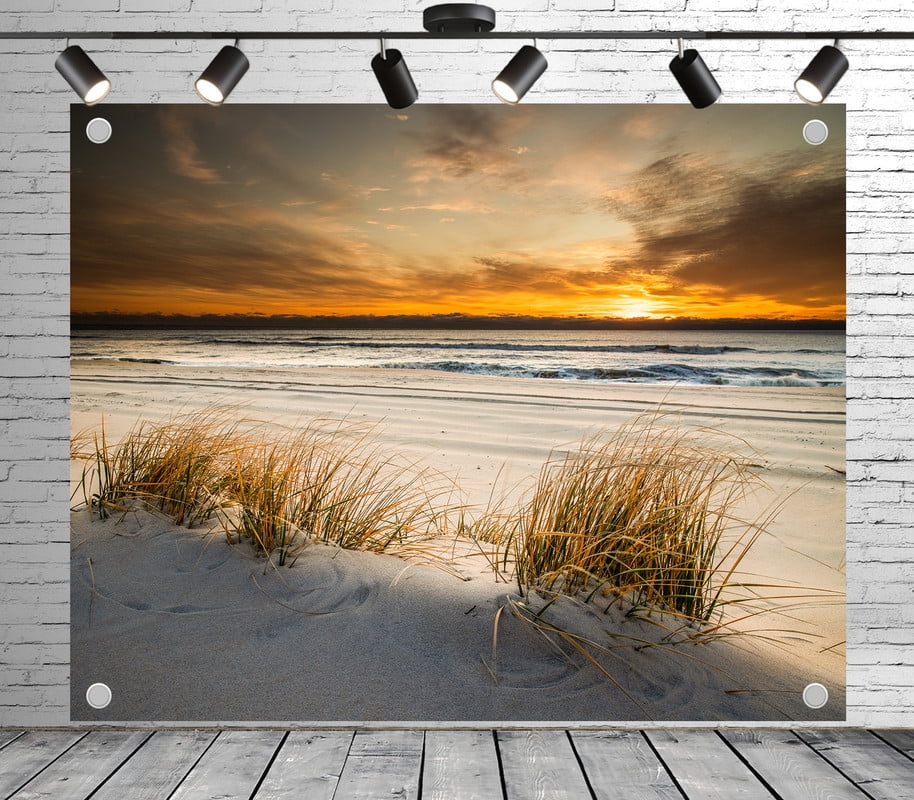Diha 8x6ft Beach Dune Backdrop – Sunset Sky and Ocean View Fabric ...