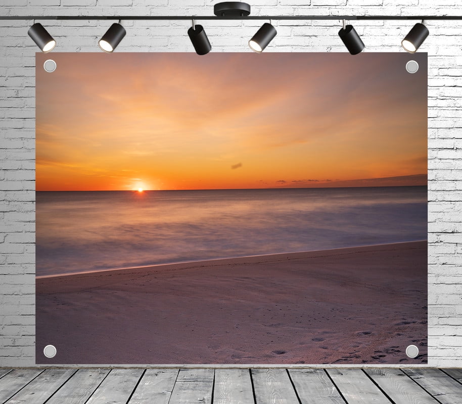 Diha 8x6ft Sunset Beach Backdrop – Ocean View and Sandy Shore Banner ...