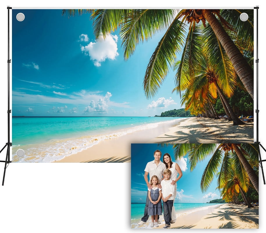 Diha 9x6ft Tropical Island Backdrop-Coconut Palm and Ocean Fabric ...