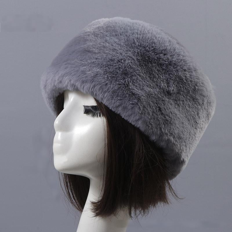 Diha Winter beanies fuzzy bucket hats for women, fluffy faux fur ...