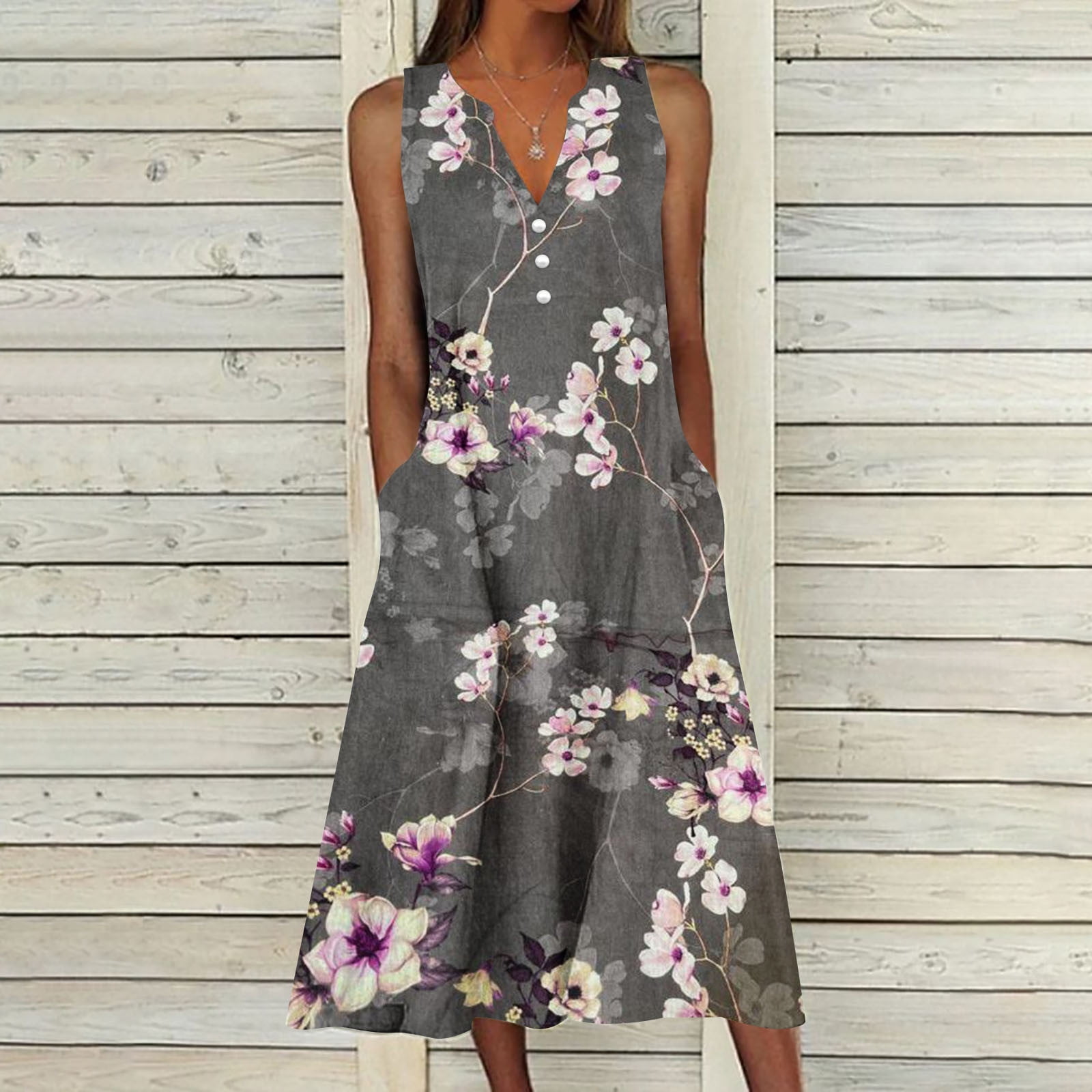 Dihao Dress for Women Plus Size 2024 Spring Summer Women Button ...