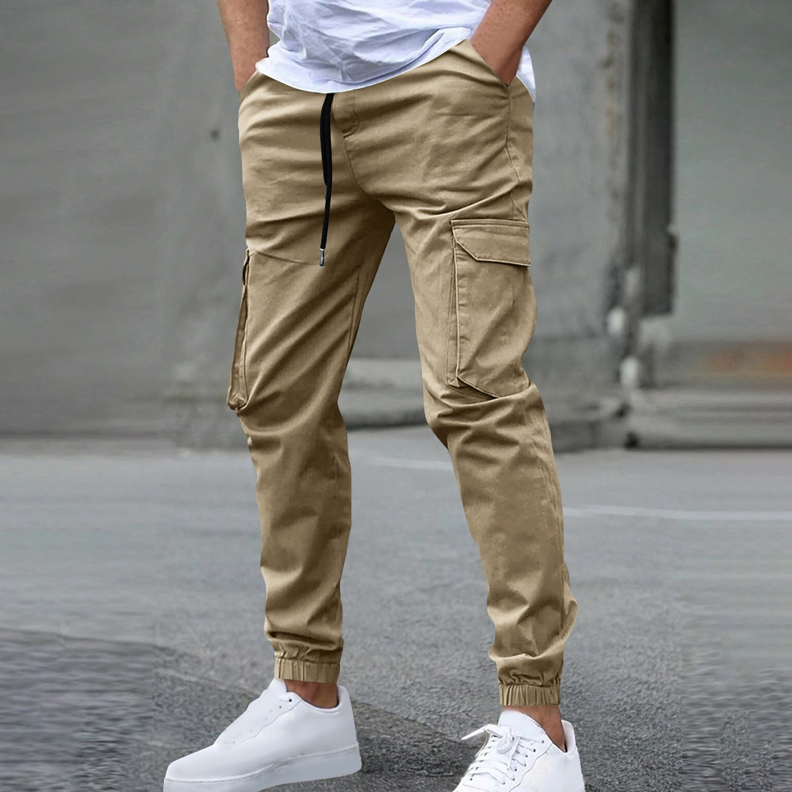 Dihao George Mens Slim Fit Cargo Pants Men Flex Stretch Joggers Work ...