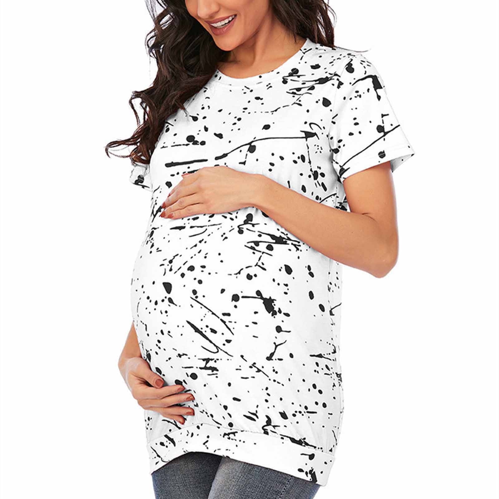 Dihao Maternity Tops for Women Plus Size Women's Painted Printing ...