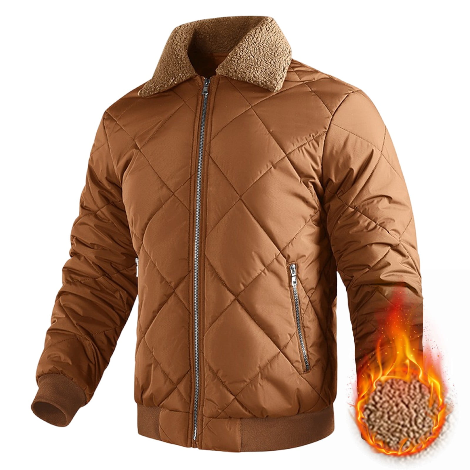 Dihao Mens Bomber Jackets Diamond Quilted Fall Winter Rib Varsity Lightweight Coat Jackets ...