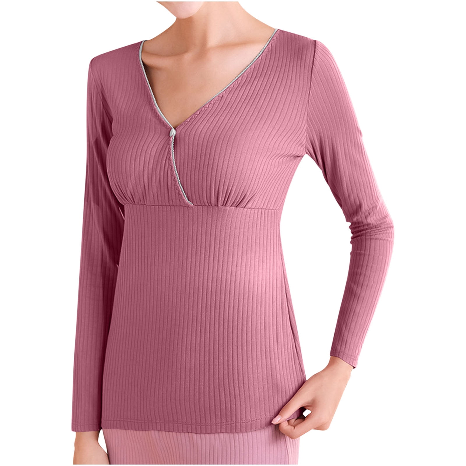 Dihao No Boundaries Pregnant Womens Nursing Color Round Neck Long ...