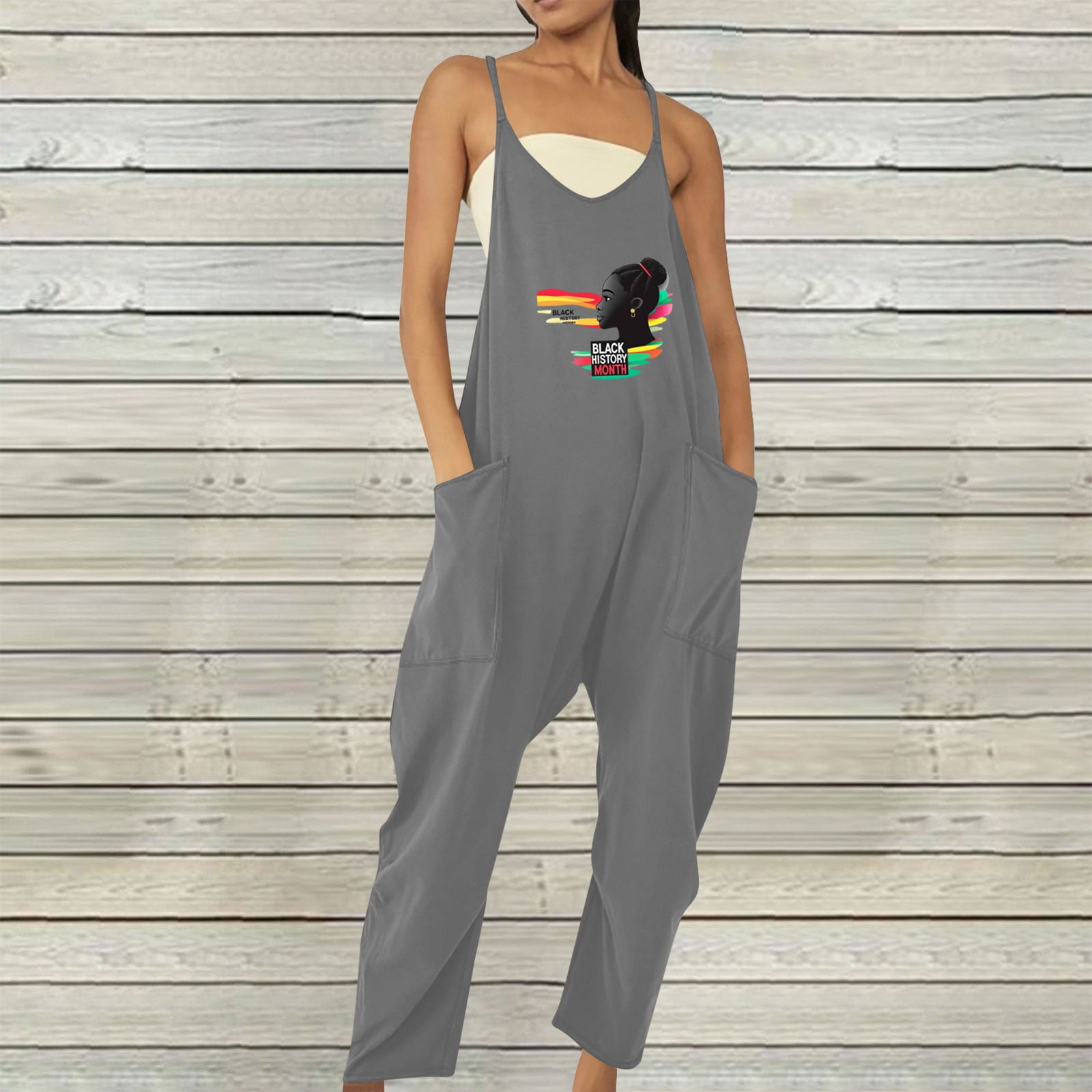 Dihao Overalls for Women Casual Summer Rompers Sleeveless Loose ...