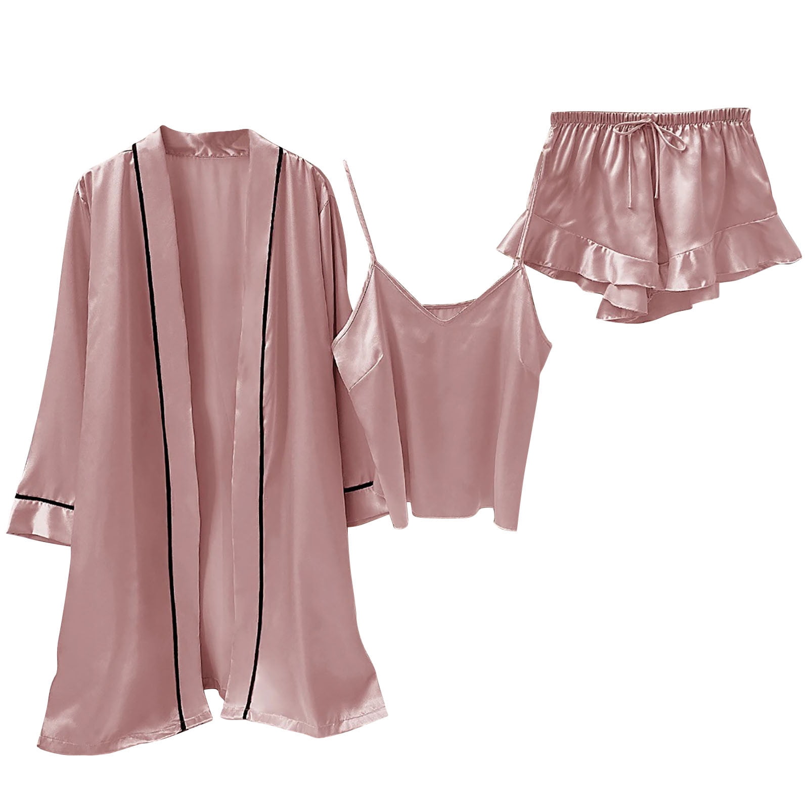 Dihao Pajamas for Women Set Winter Trendy Vest and Shorts and Robes ...